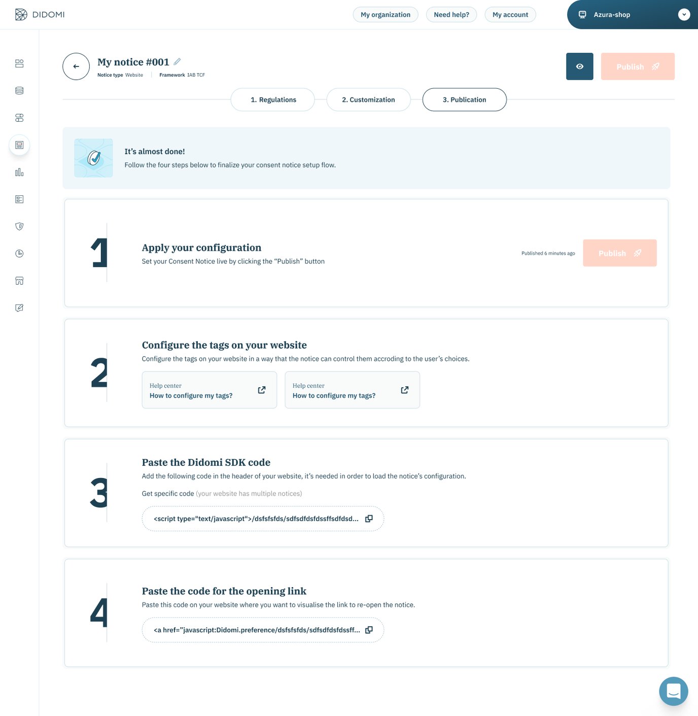 Consent notice targeting